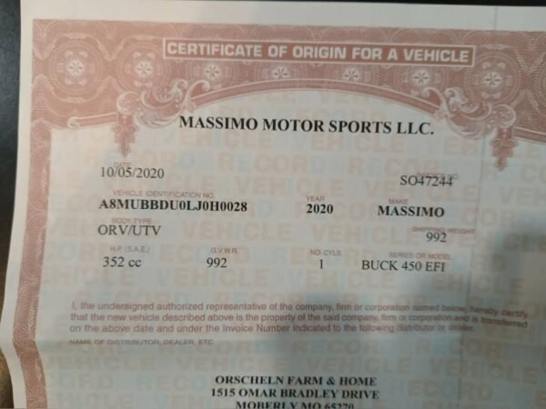2020 Massimo Motor BUCK 450 – Strickland Golf Carts